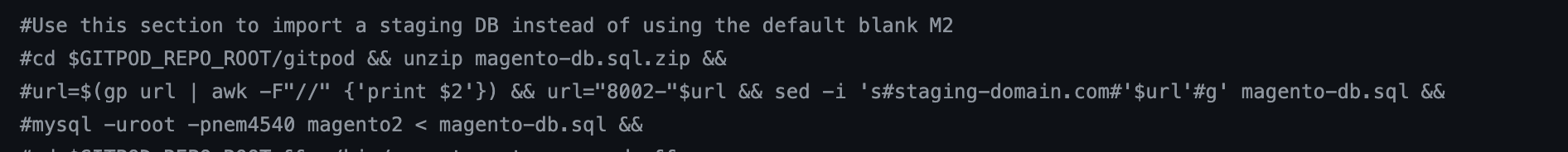 Using Gitpod on an existing Magento 2 project